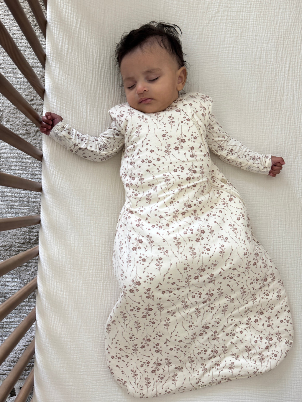 Posie Mauve 2.5 TOG Bamboo Viscose Transitional Swaddle Sack | günamüna