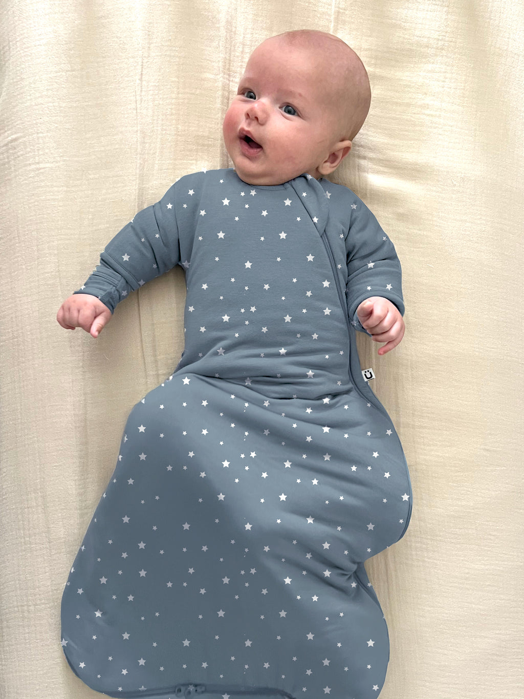 Dream Dusty Blue Long Sleeve Transitional Swaddle Sack | günamüna
